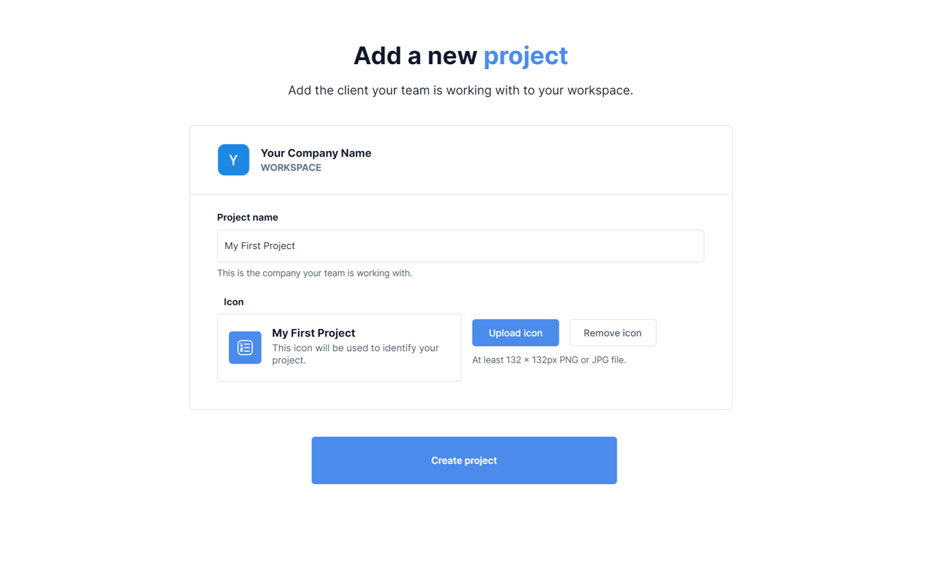 Creating your first Workspace and Project
